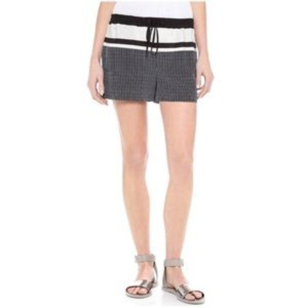 Vince. Border Print Silk Shorts - Gem